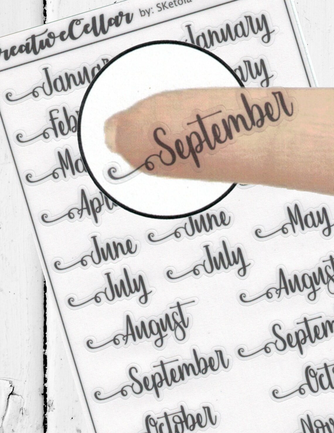 Cl-0024-a Clear LARGER Script 2 Years of Stickers January - Etsy