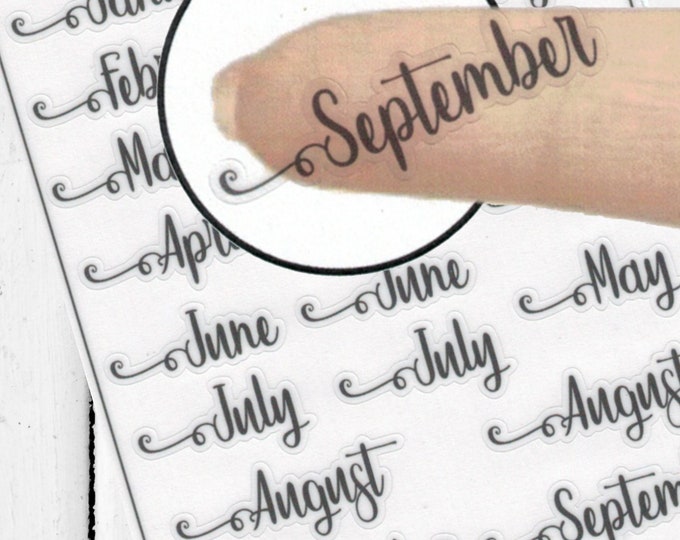 Cl-0024-a Clear LARGER Script 2 Years of Stickers January | Etsy