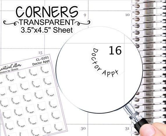 CL-0201 // Doctor Corner Circles Planner Stickers Transparent - Etsy