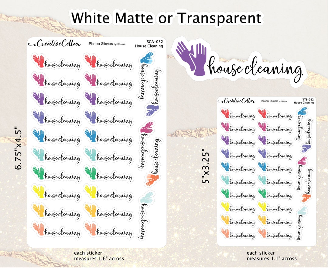 TTS-032 // House Cleaning Planner Stickers Reminder Clean - Etsy