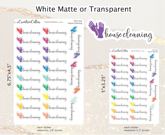 TTS-032 // House Cleaning Planner Stickers Reminder Clean | Etsy