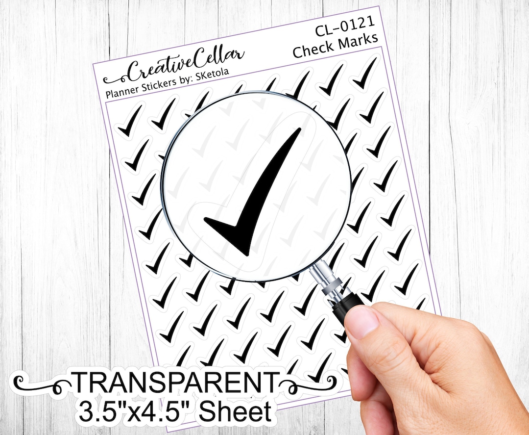CL-0121 // Check Mark Planner Stickers Transparent 72 Checks - Etsy