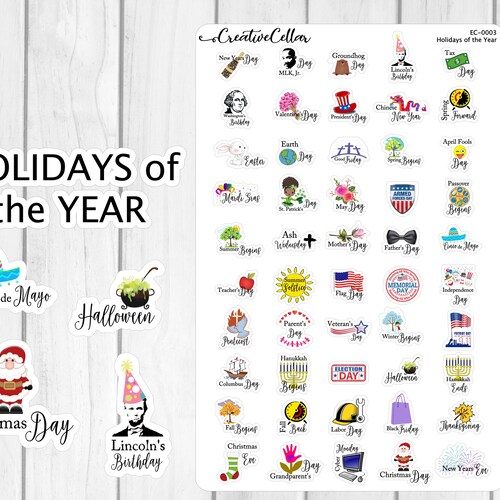 School Breaks Planner Stickers - Etsy