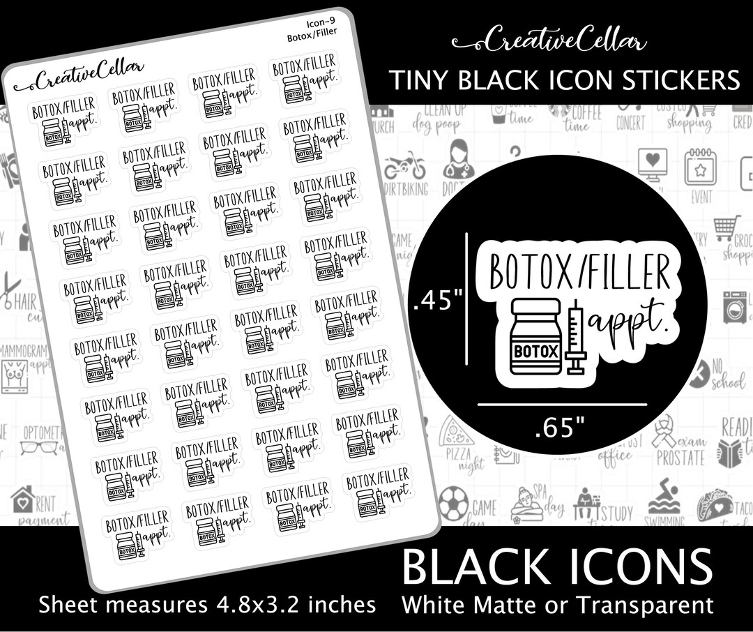 ICON-9 // Botox Filler Planner Stickers Appointment Reminder - Etsy