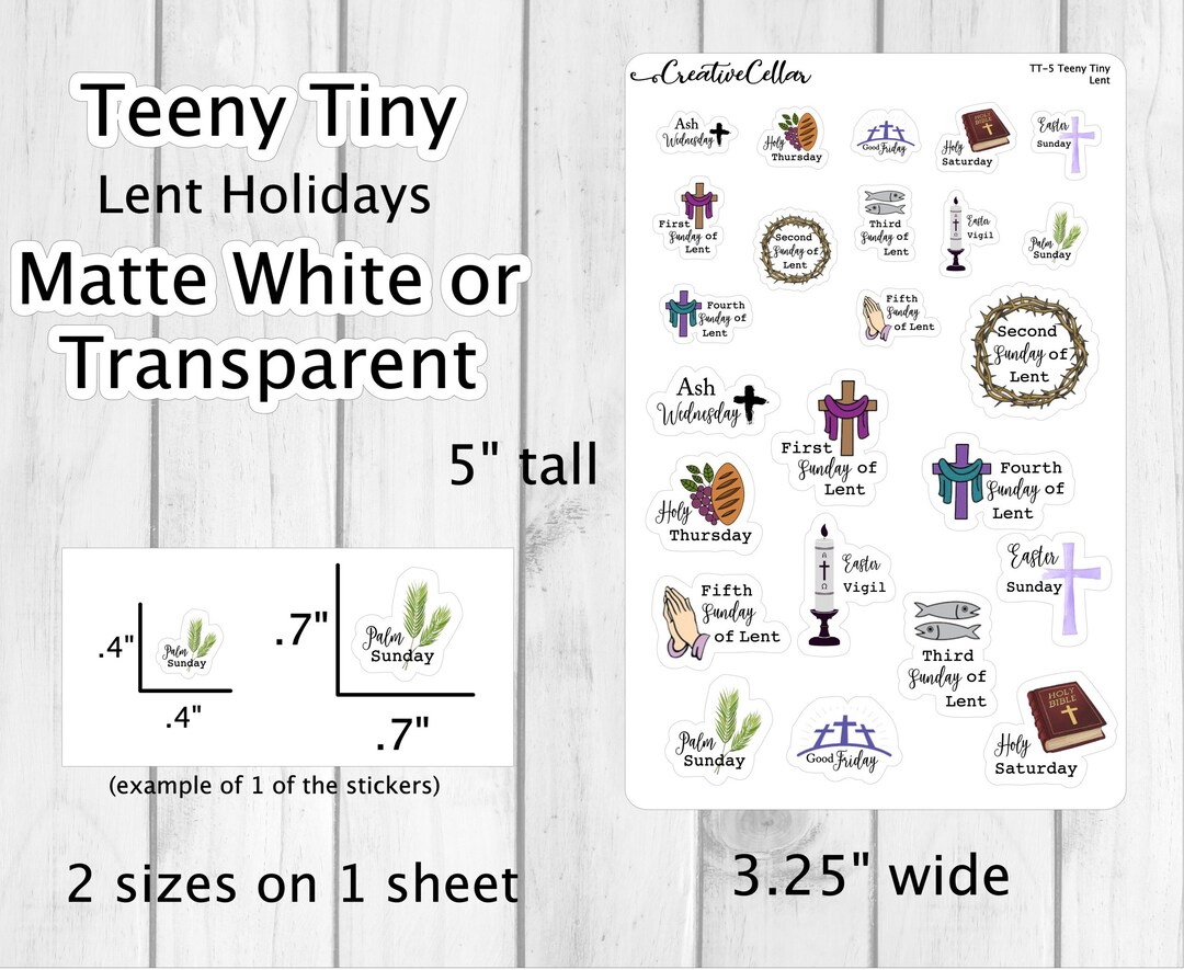 TT-5 // Lent Holidays With Clipart Teeny Tiny Planner Stickers ...