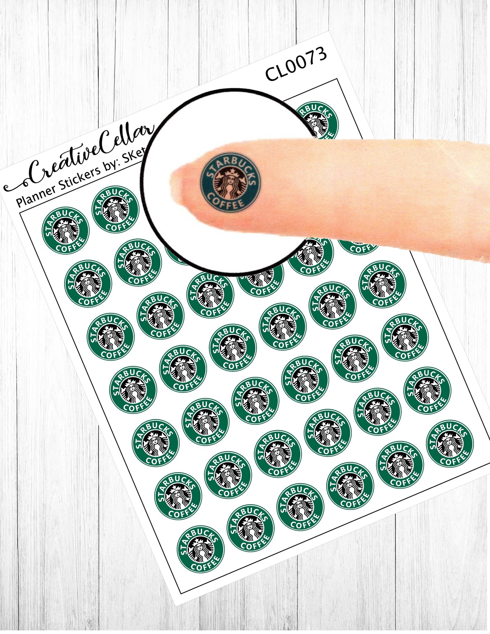 CL-0073 // CLEAR Starbucks Planner Stickers Green Transparent - Etsy