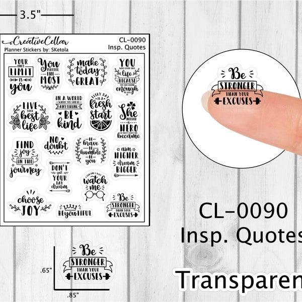 Transparent Inspirational Quote Stickers - Etsy
