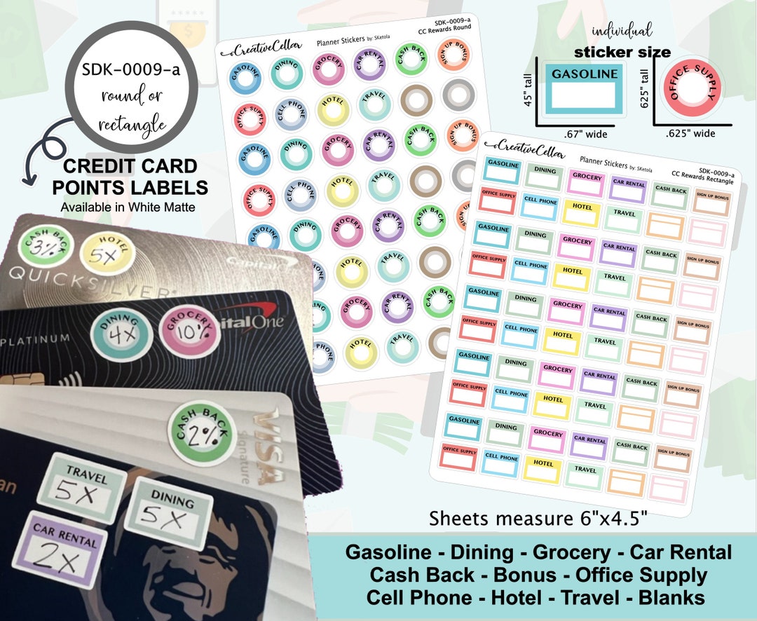 Sdk-0009-a // Credit Card Points Stickers Miles, Travel, Hotels, Labels ...