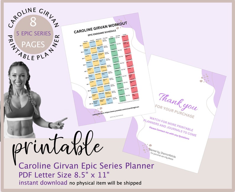 Download Only // Caroline Girvan Planner 8 Page Printable - Etsy