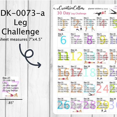 30 Day Challenge Stickers... - Etsy UK