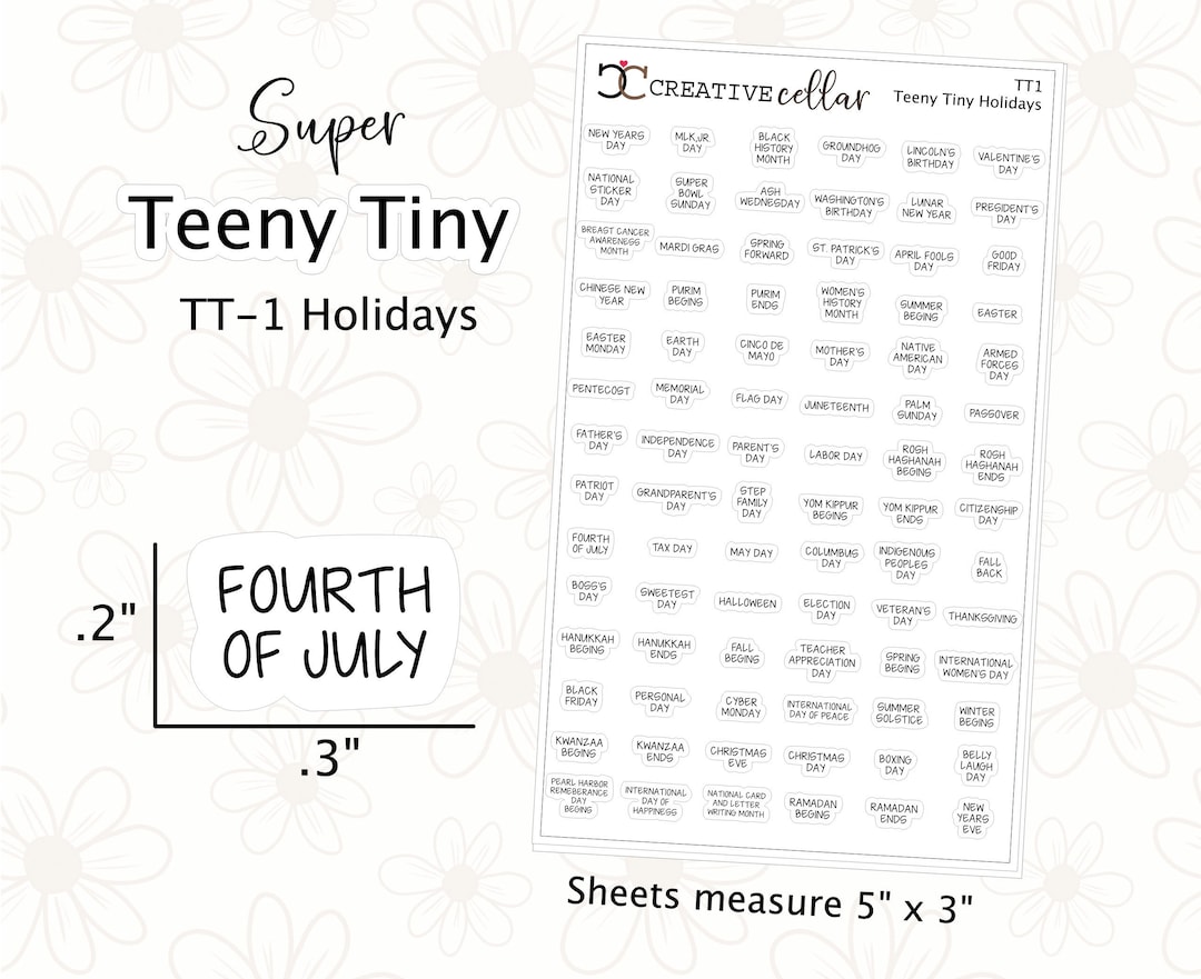 TT-1 // Holidays Super Teeny Tiny Planner Stickers Holidays Fit Any ...