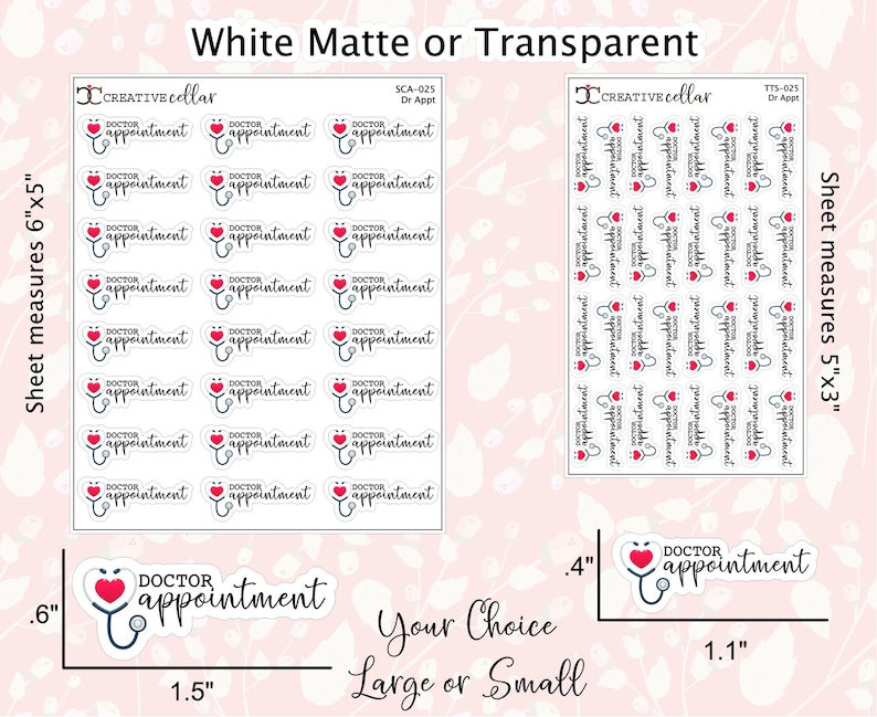 TTS-025 // Doctor Appointment Planner Stickers Dr Appt Reminder - Etsy