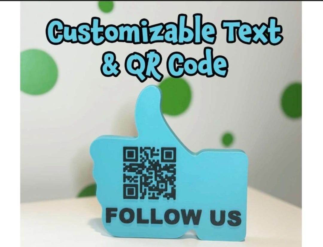 Custom Thumbs-up QR Code Sign for Business or Events | Personalized ...