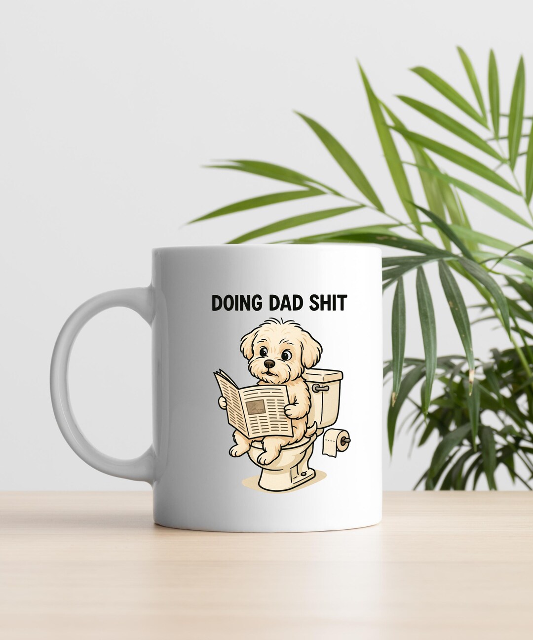 Maltese Funny Dog Toilet Png, Doing Dad Shit PNG, Funny Father's Day ...