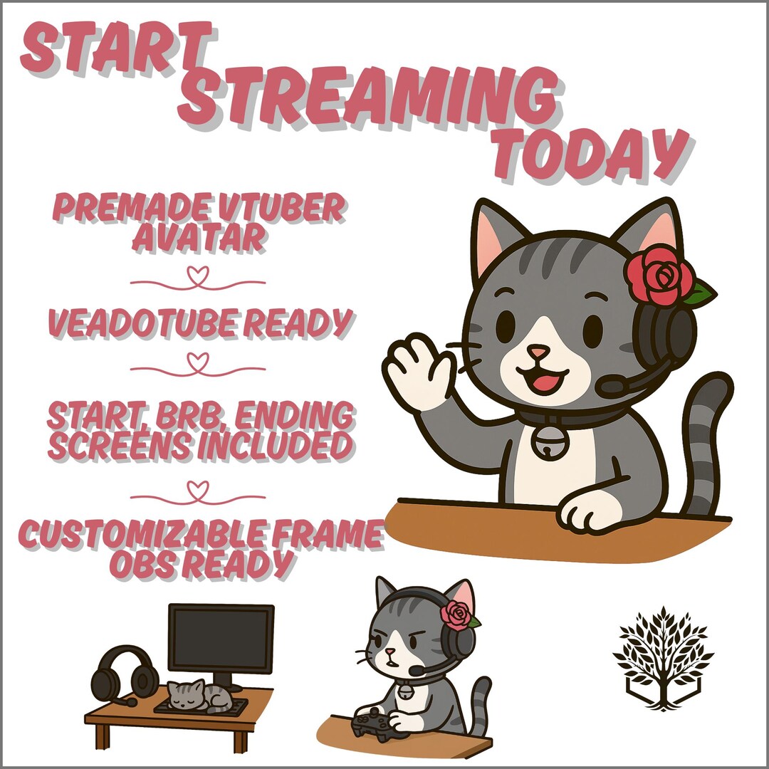 Kid Friendly Ready to Use Pngtuber Model Overlay | Cute Vtuber Avatar ...