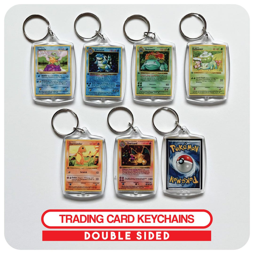 Miniature Trading Card Art Keychain | Retro Gamer Keychain Keyring ...