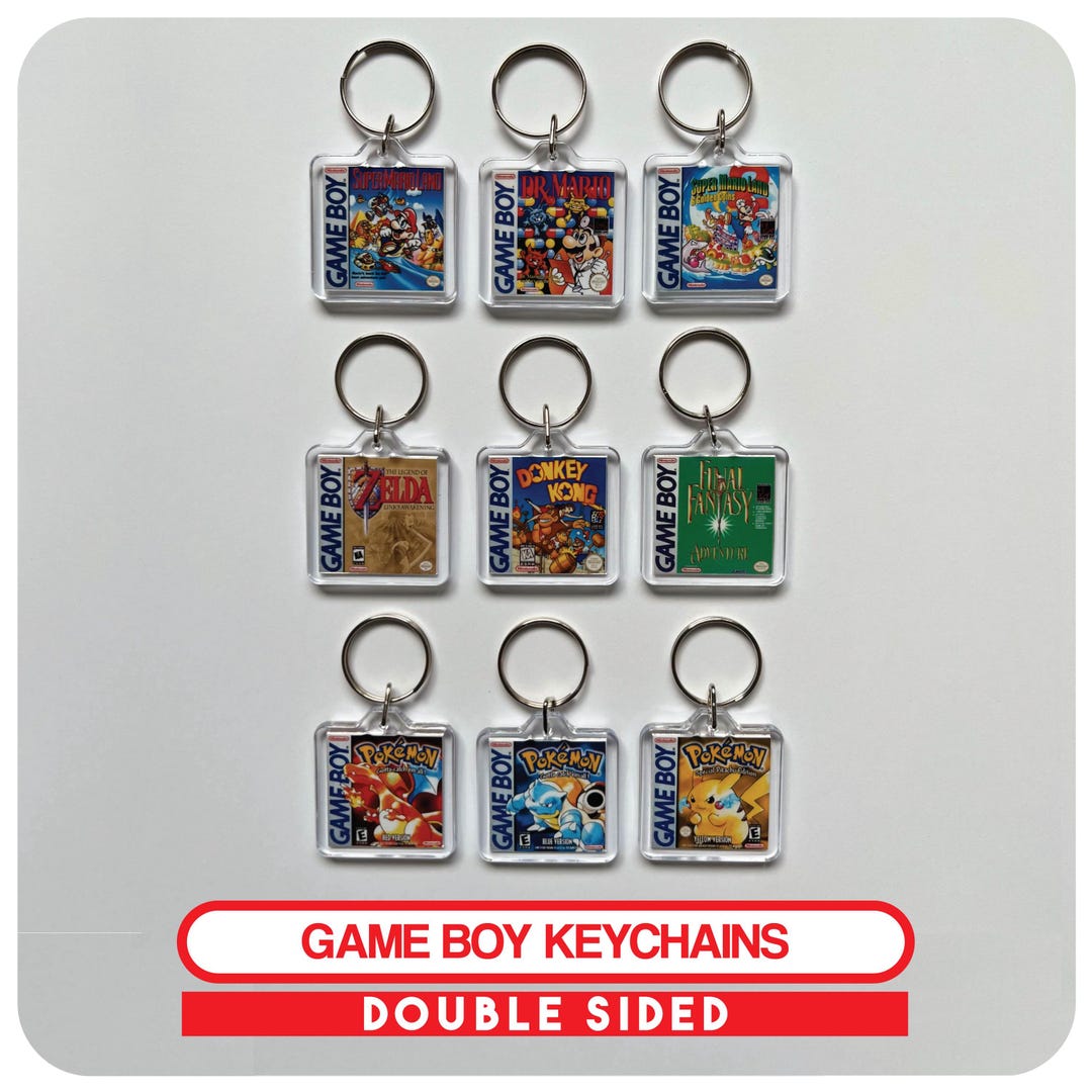 Miniature Game Boy Video Game Case Art Keychain | Retro Gamer Keychain ...