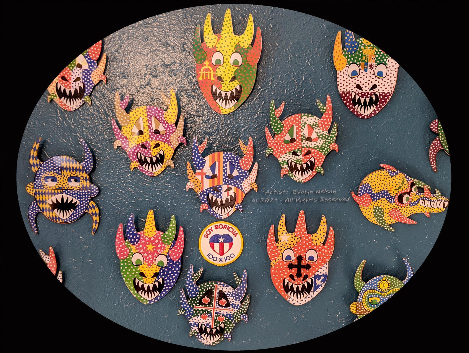 Celebrating Puerto Rico - Patillas Mini-vejigante Mask Wall Art - Etsy