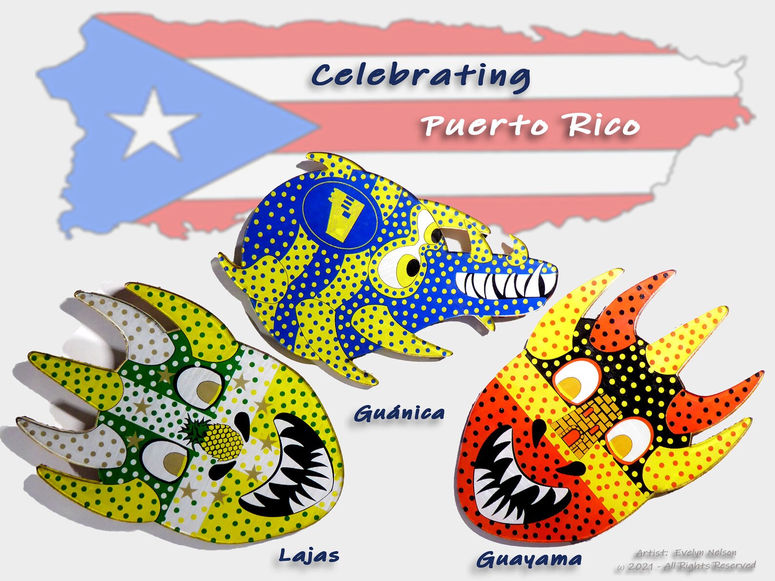 Celebrating Puerto Rico - Guayama Mini-vejigante Mask Wall Art - Etsy