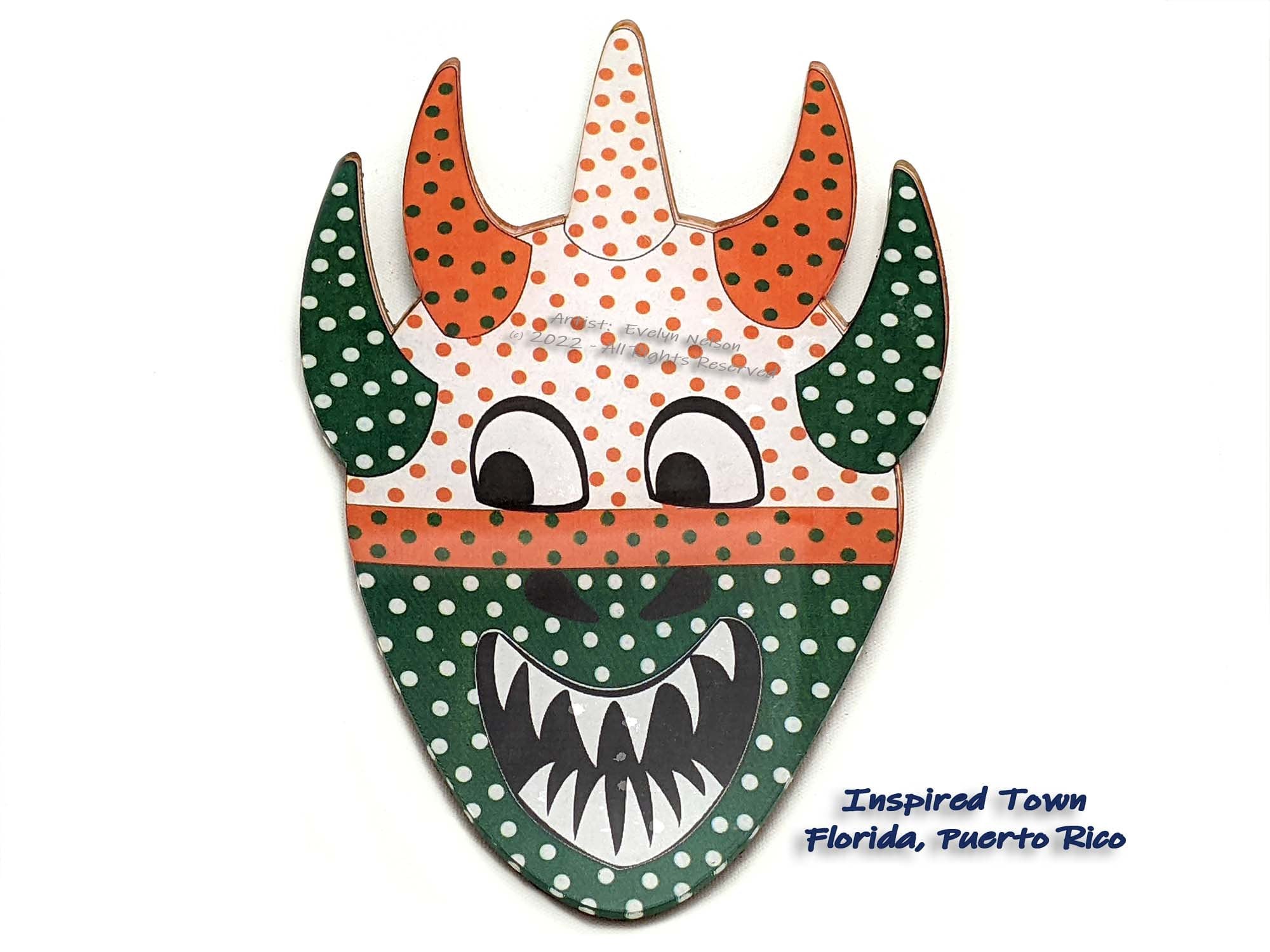 Celebrating Puerto Rico - Florida Mini-vejigante Mask Wall Art - Etsy