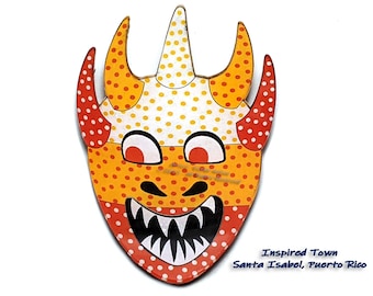 Celebrating Puerto Rico Ponce Mini-vejigante Mask Wall Art - Etsy