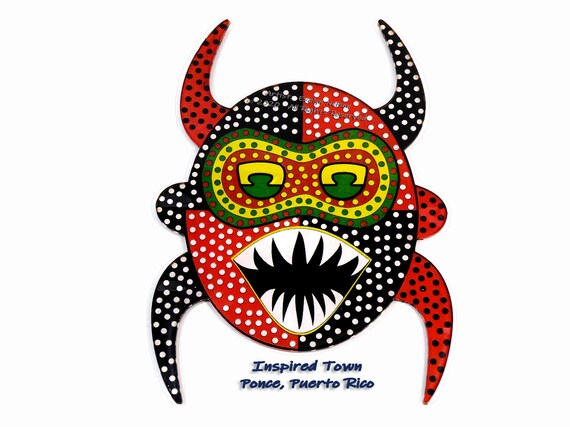 Celebrating Puerto Rico Ponce Mini-vejigante Mask Wall Art - Etsy