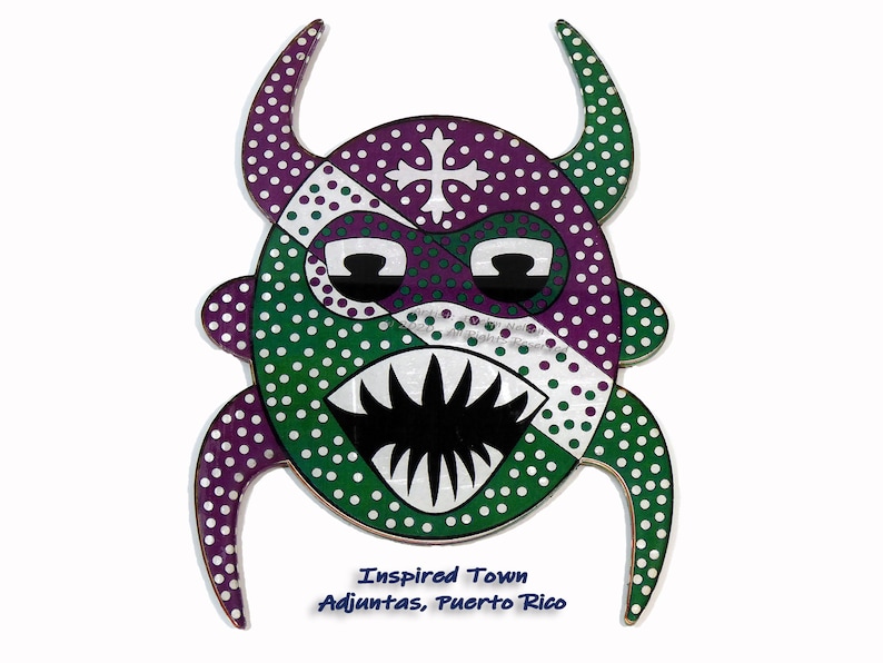 Celebrating Puerto Rico - Adjuntas Mini-vejigante Mask Wall Art - Etsy