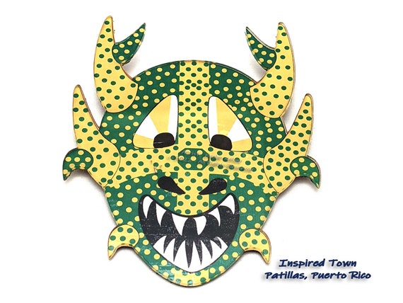 Celebrating Puerto Rico Patillas Mini-vejigante Mask Wall | Etsy