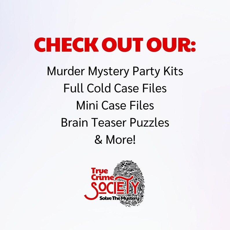 Murder Mystery Printable | True Crime Puzzle Game | Detective Case ...