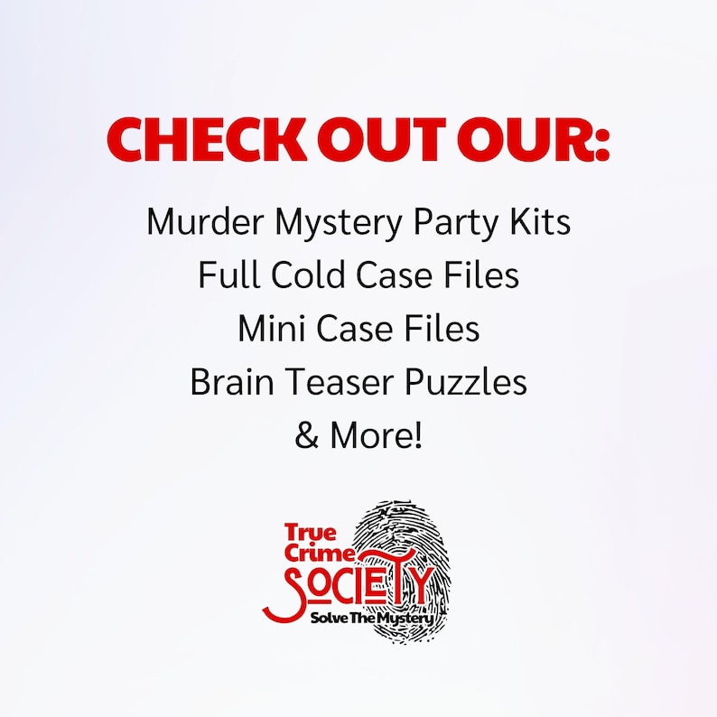 Printable Murder Mystery Game | Cold Case Files Puzzle Kit | Who Done ...