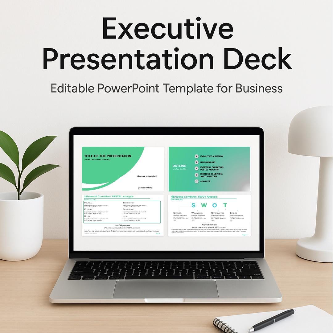 Executive Powerpoint Pitch Deck | Business Presentation Template ...