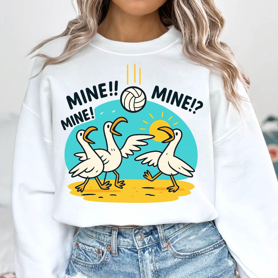 Mine Volleyball PNG, Funny Bird Sports Sublimation Design, Cute ...