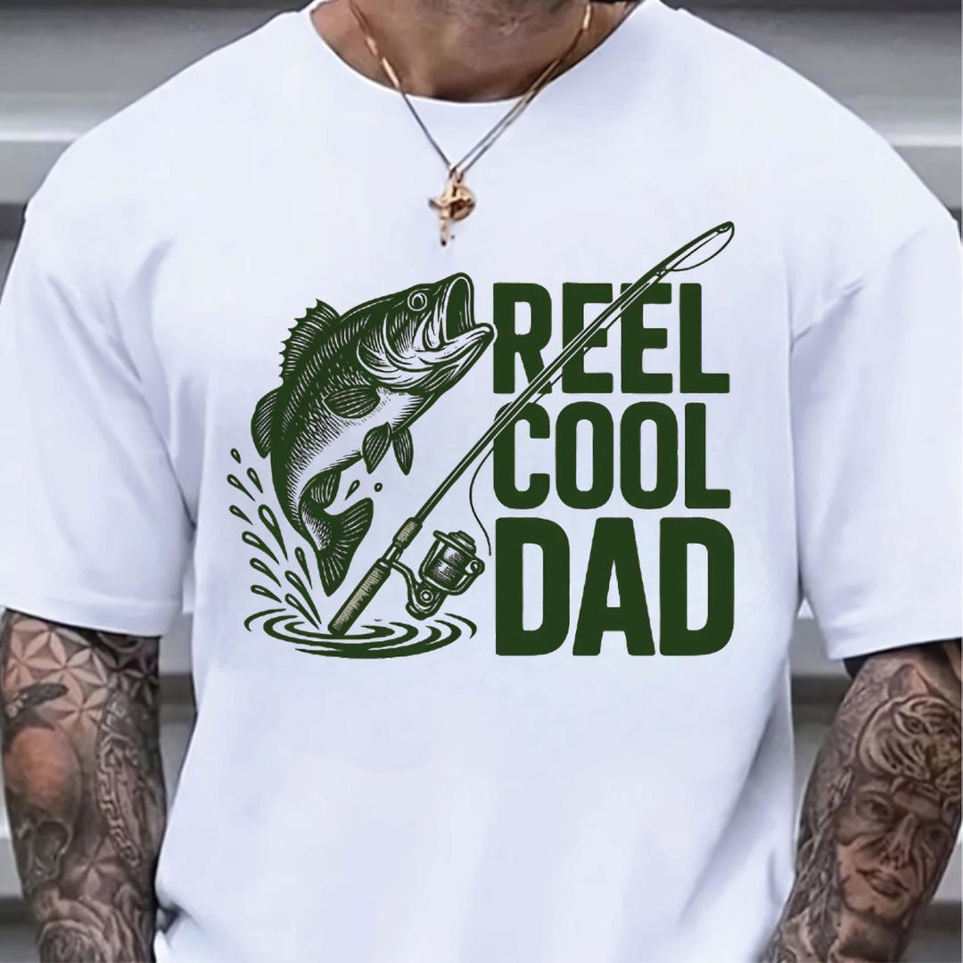 Reel Cool Dad PNG Fishing Dad Shirt Design Funny Dad Png Bass Fishing ...