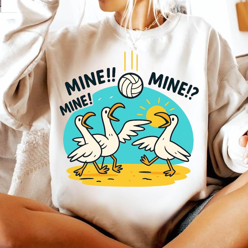 Mine Volleyball PNG, Funny Bird Sports Sublimation Design, Cute ...