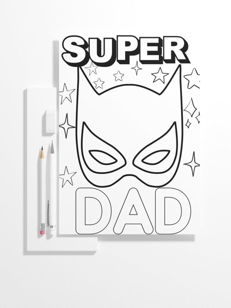 Super Dad Coloring Page - Etsy