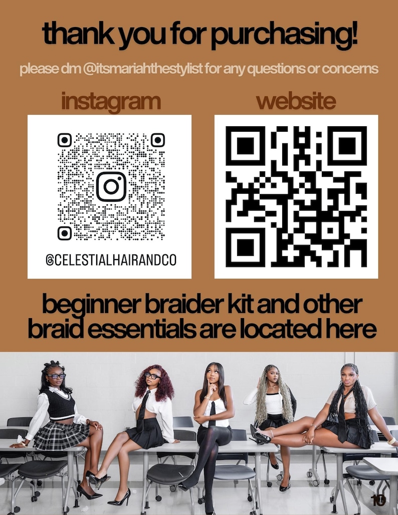 Knotless Braid Sizing/ Parting Chart E- BOOK | Digital and Printable - Etsy