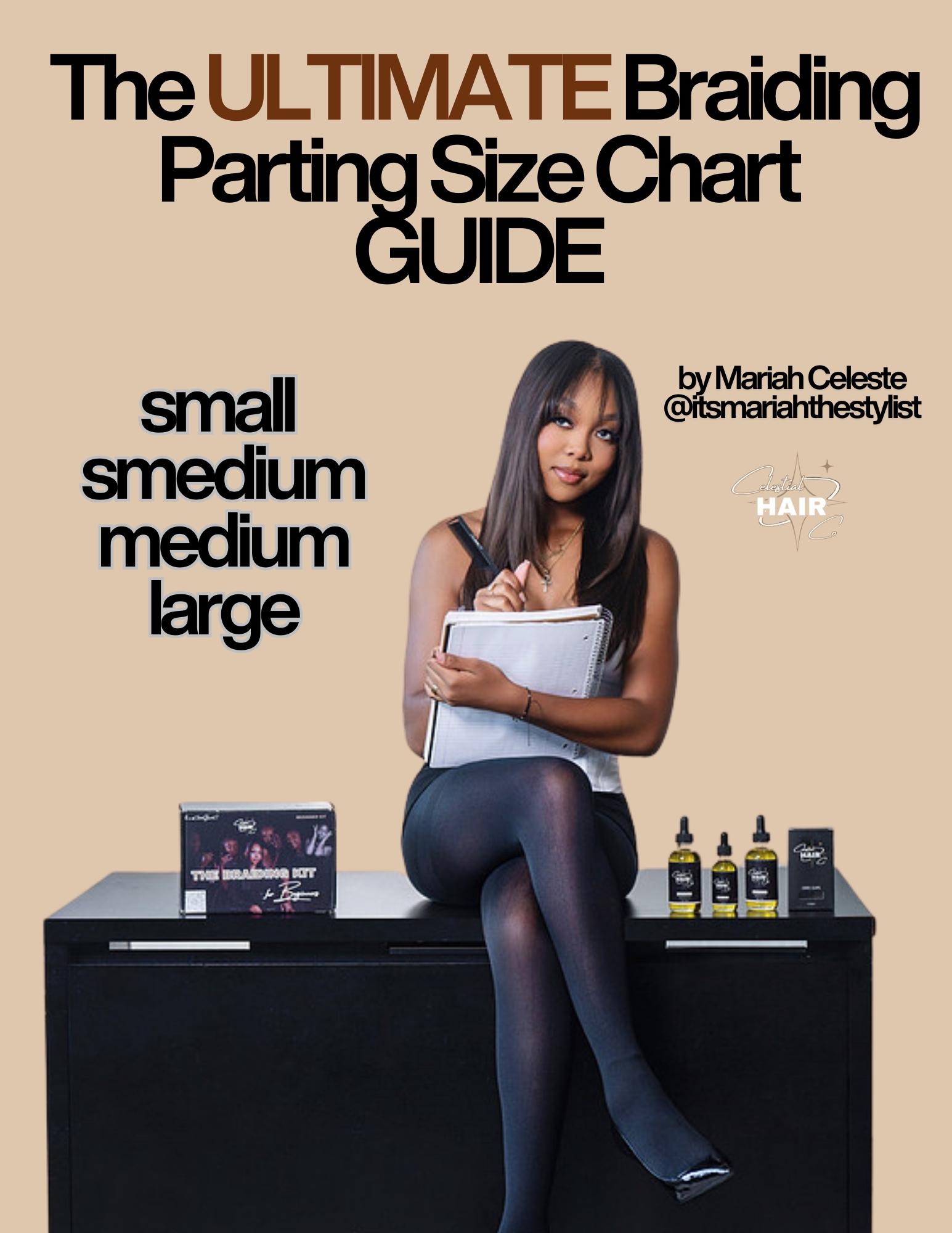 Knotless Braid Sizing/ Parting Chart E- BOOK | Digital and Printable - Etsy