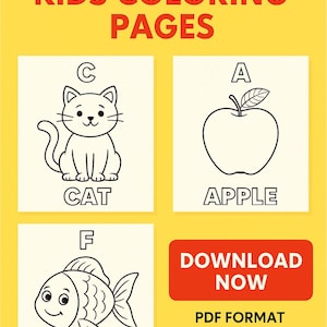 Printable ABC Coloring Book for Kids | A-Z Fun Letters & Words | PDF ...