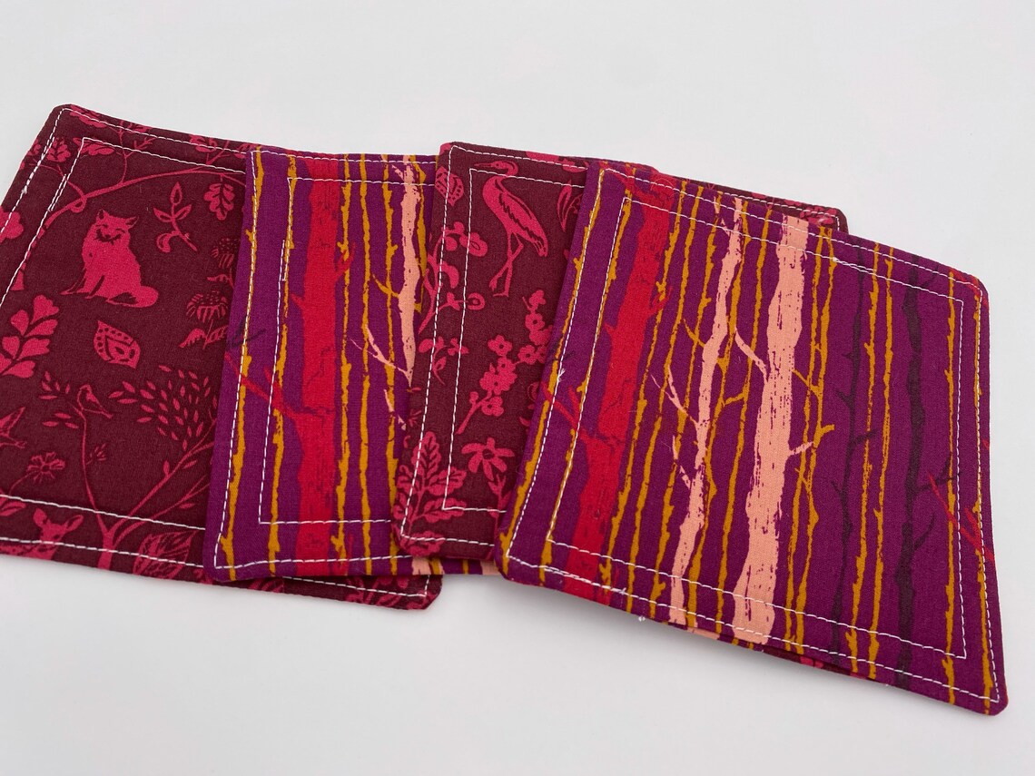 Fabric Coaster Set of 4 Kitchen Coasters Drink Coasters - Etsy