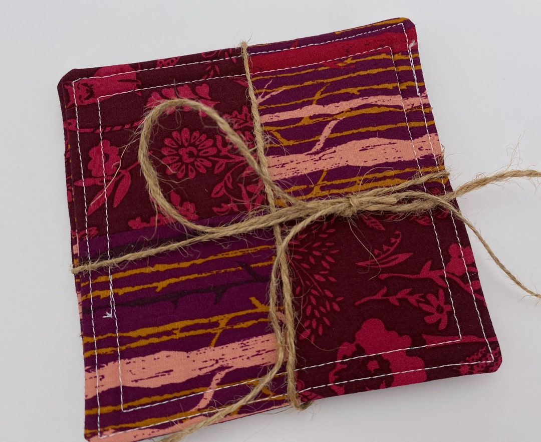 Fabric Coaster, Set of 4 Kitchen Coasters, Drink Coasters, Coffee Mug ...