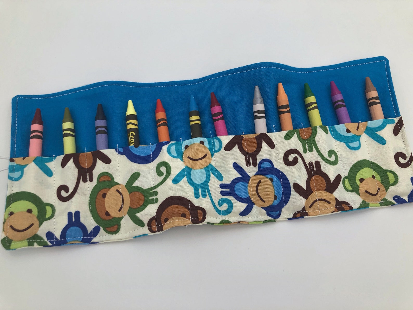 Animal Crayon Roll Monkey Crayon Caddy Crayon Case Crayon - Etsy