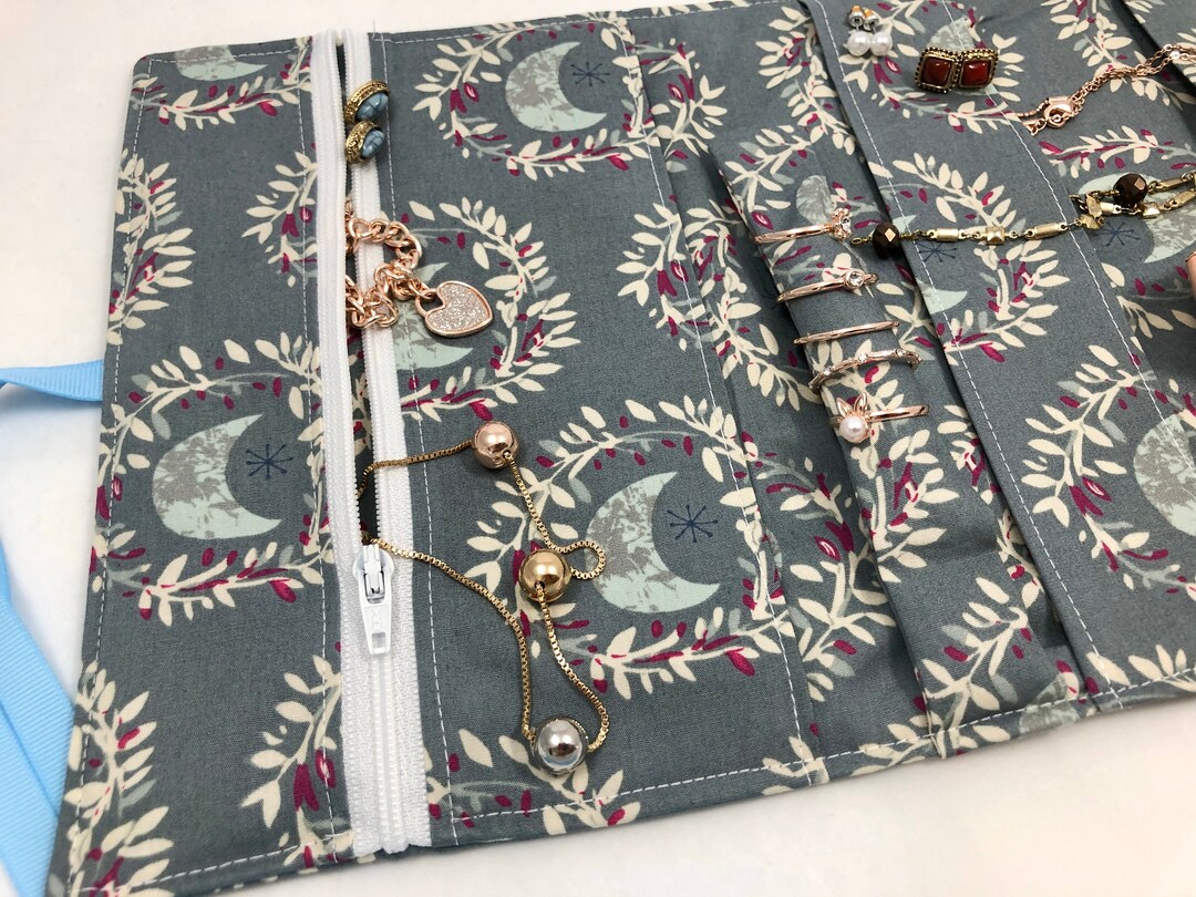 Travel Jewelry Roll, Jewelry Organizer, Jewelry Case, Jewelry Roll Up ...