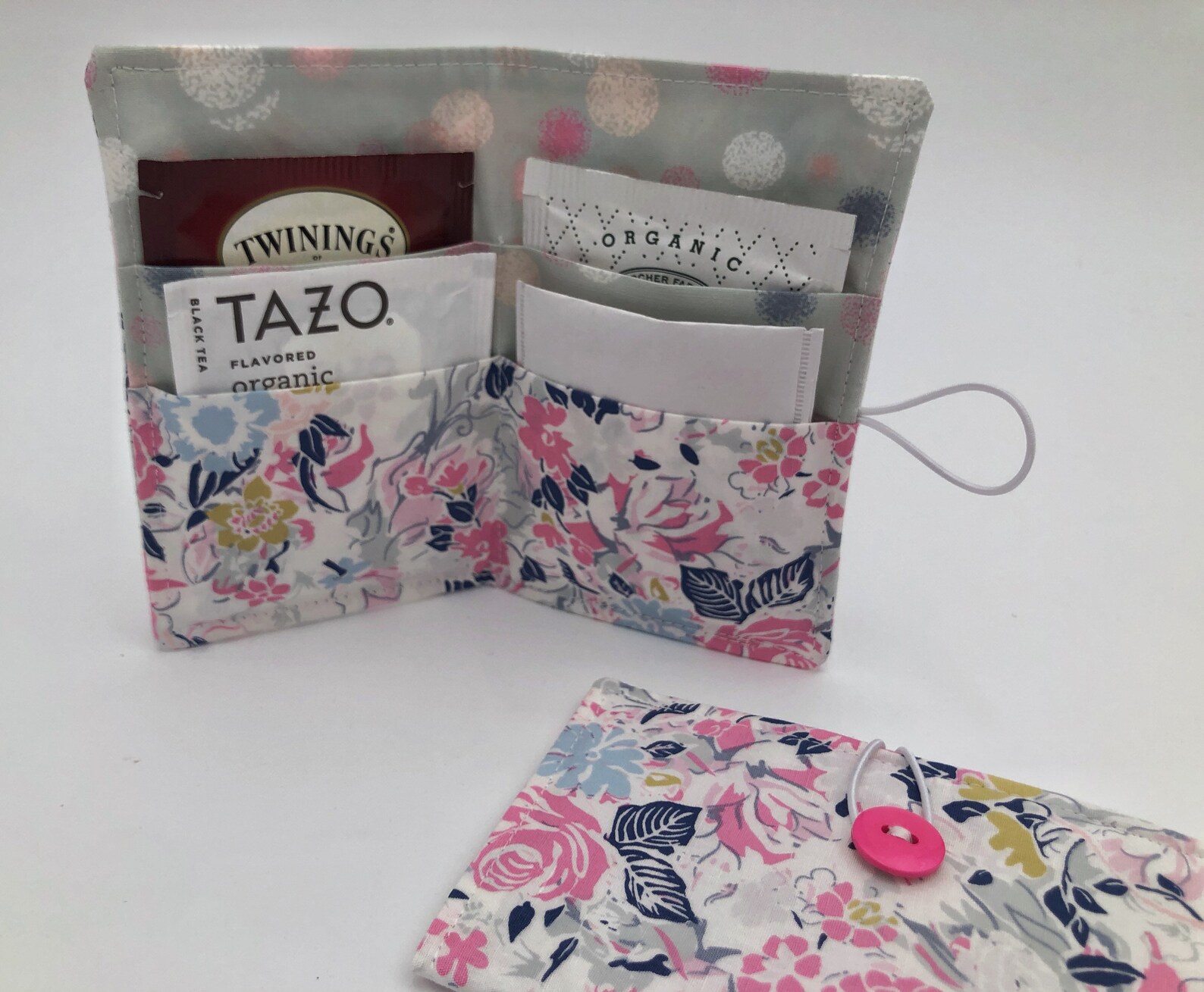 Tea Wallet Tea Bag Holder Pink Tea Bag Wallet Teabag | Etsy