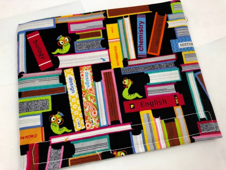 Black Reusable Snack Bag Bookworm Reusable Baggie Book Worm - Etsy