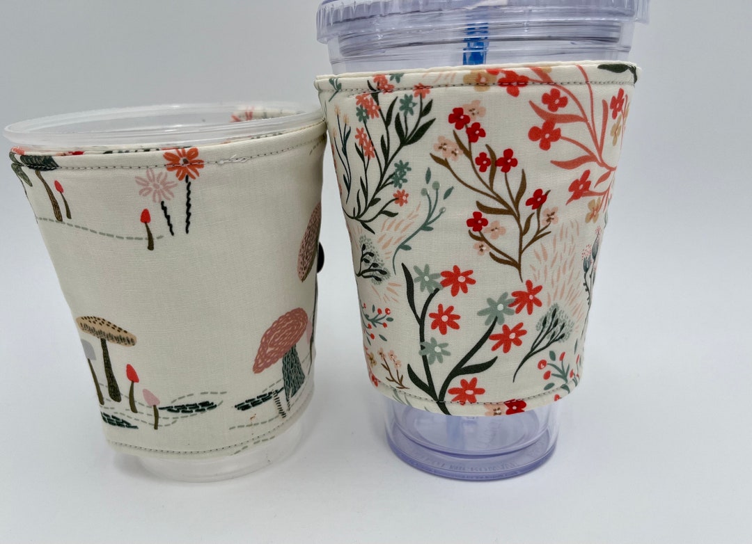 Reversible Coffee Cozy, Insulated Coffee Sleeve, Coffee Cuff, Iced ...