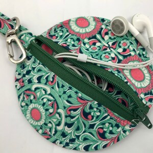 Ear Bud Pouch, Pacifier Pouch, Pacifier Pod Paci Pod, Circular Zipper ...