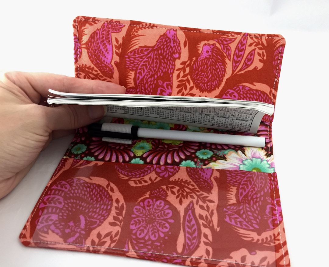 Red Duplicate Checkbook Cover With Pen Holder Orange Duplicate ...