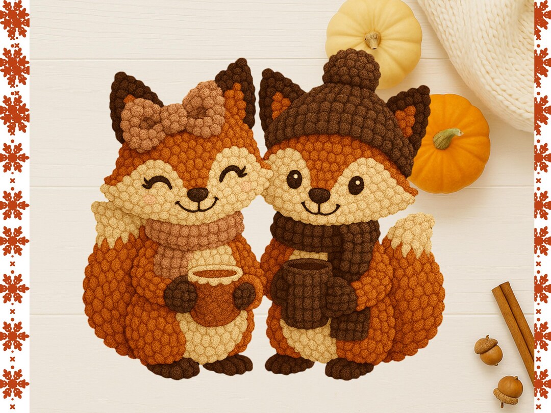 Fuchs als Paar - Cozy Autumn Clipart (digitaler Download) - Etsy.de