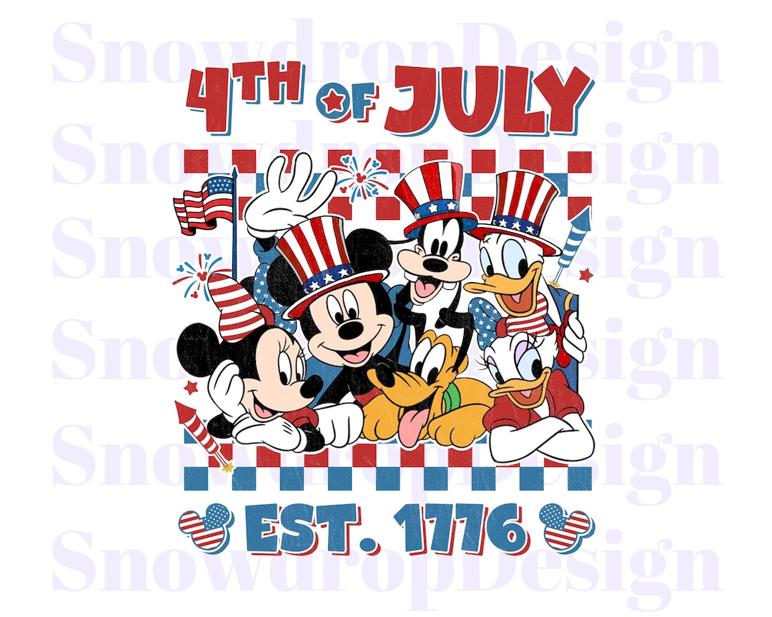 4th of July Mickey and Friends PNG, Patriotic Disney Design (digital ...