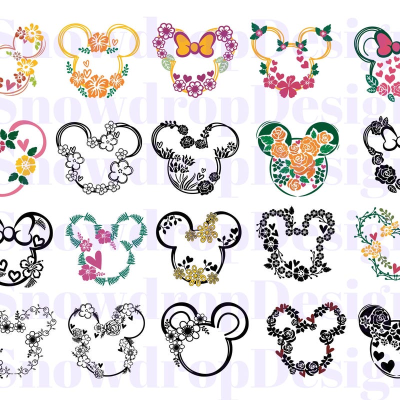 Minnie Flower Svg - Etsy